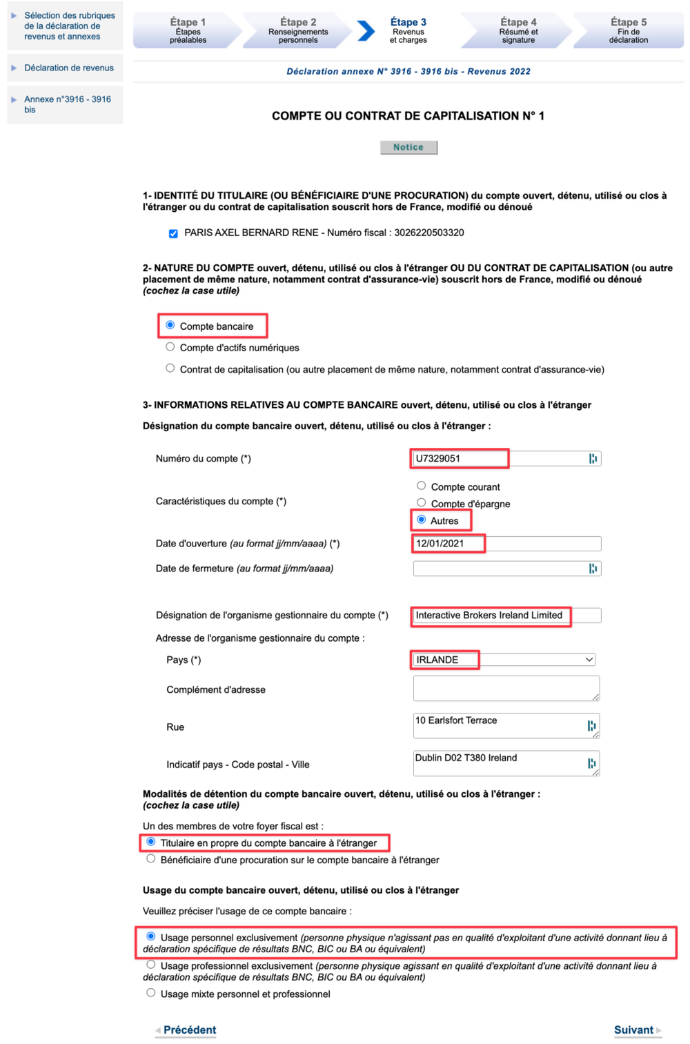 Déclarer son compte-titres Interactive Brokers aux impôts (formulaire ...